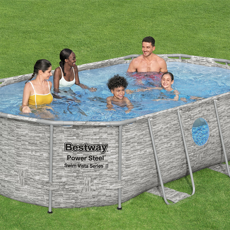 Bestway Power Steel Swim Vista Series Oval Pool Set — Happy Hideouts